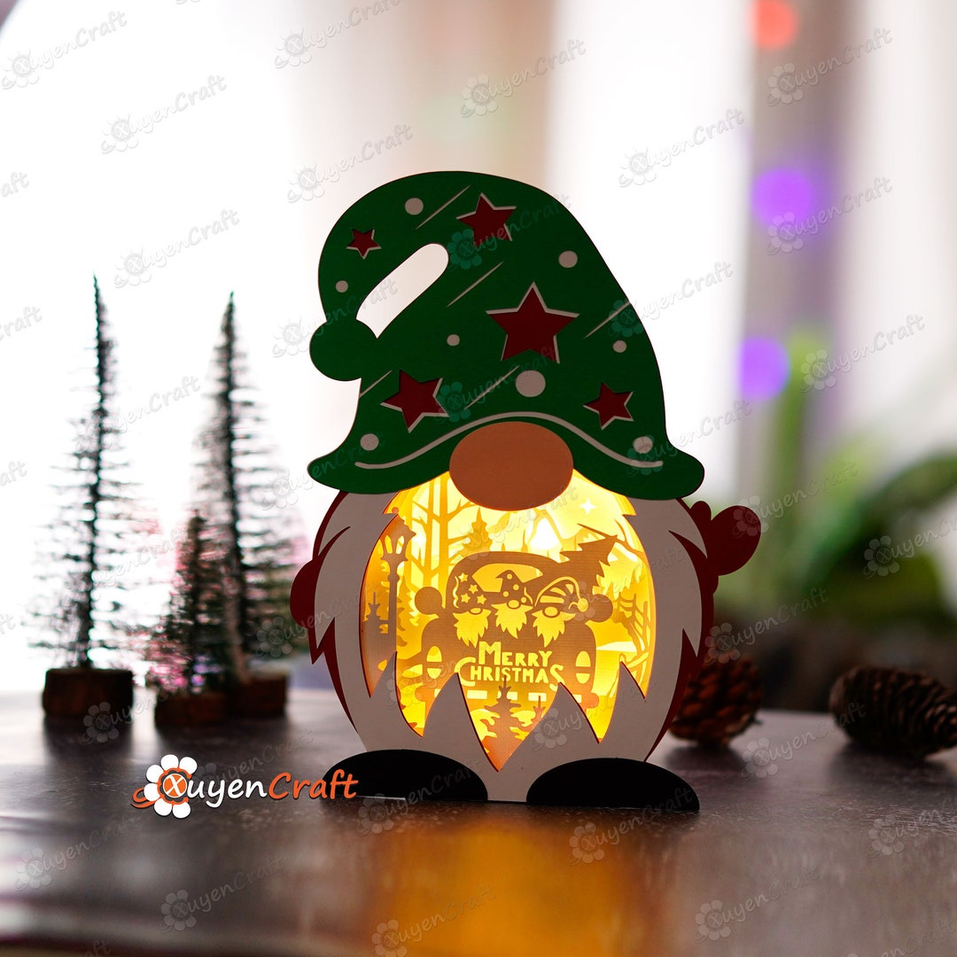 Christmas Truck Gnome Shadow Box PDF, SVG Light Box for Cricut Projects ...