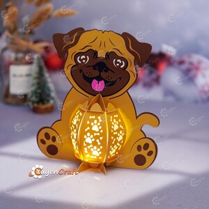 Pug Dog Lantern PDF, SVG, Studio Templates for You DIY Dog Lantern for ...