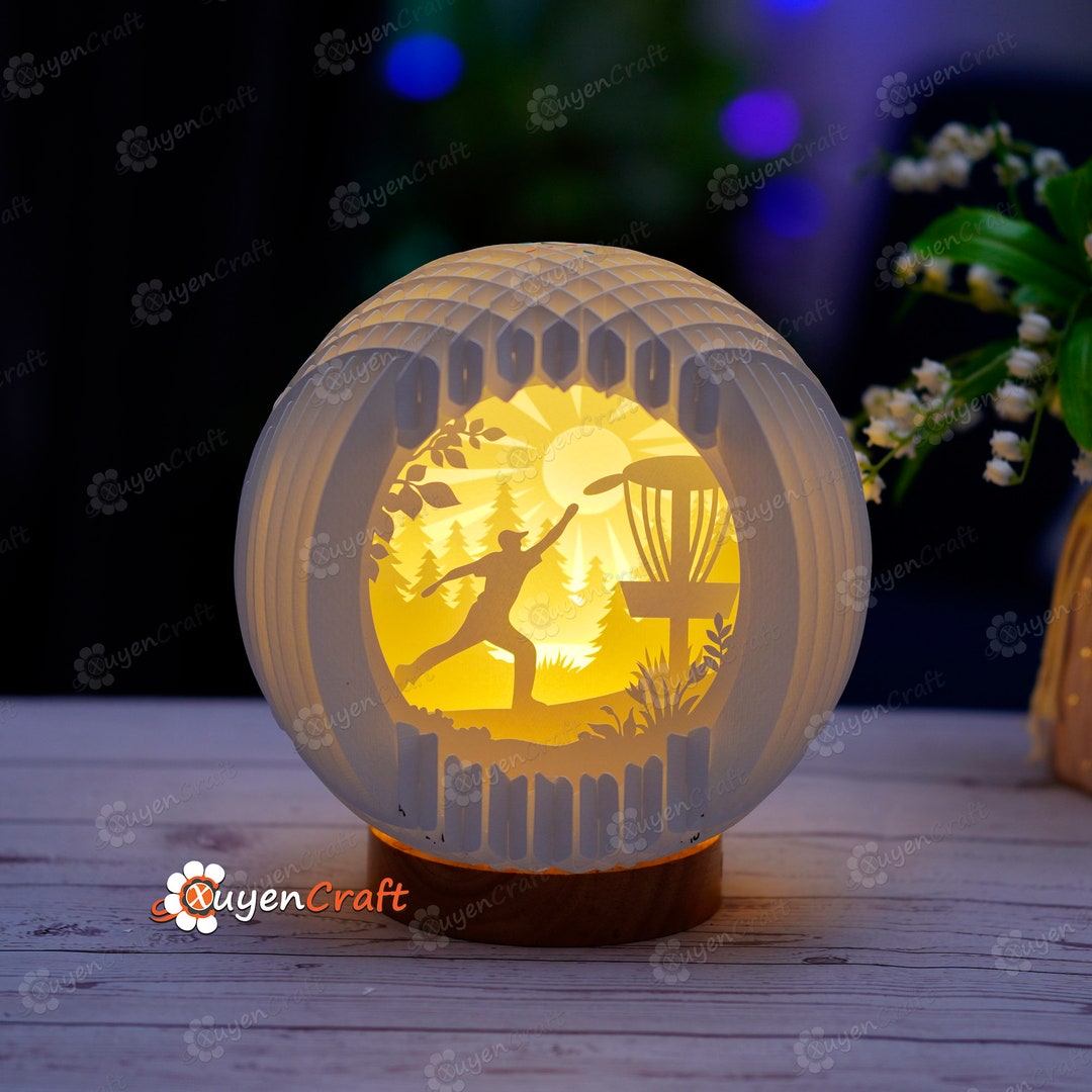 Disc Golf Sphere Popup PDF, SVG Template for Cricut Projects - Disc ...