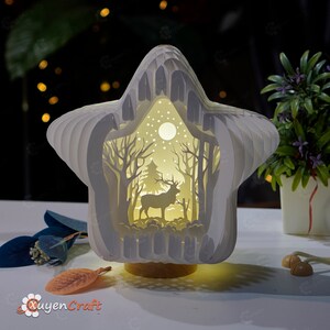 Pack 4 Star Pop up SVG Silhouette Templates Star Lanterns - Etsy