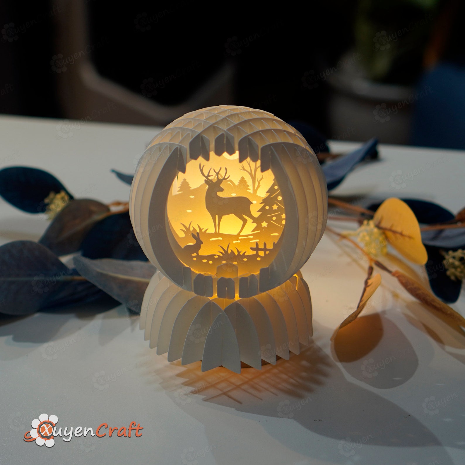 Deer Sphere Pop up SVG Templates for Creating Mini Sphere Paper Cut ...