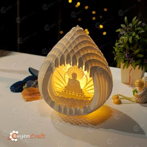 Buddha Pop up SVG Template, Buddha Lanterns Paper Cut Light Box 3D ...