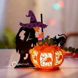 Set 3 Witch Pumpkin Lantern PDF, SVG, Studio Templates - Pumpkin ...