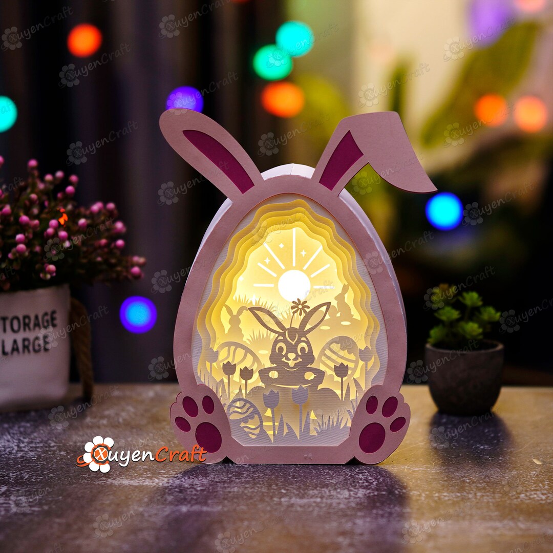 Easter Scene Egg Shadow Box Egg V2 PDF, SVG Light Box for Cricut ...