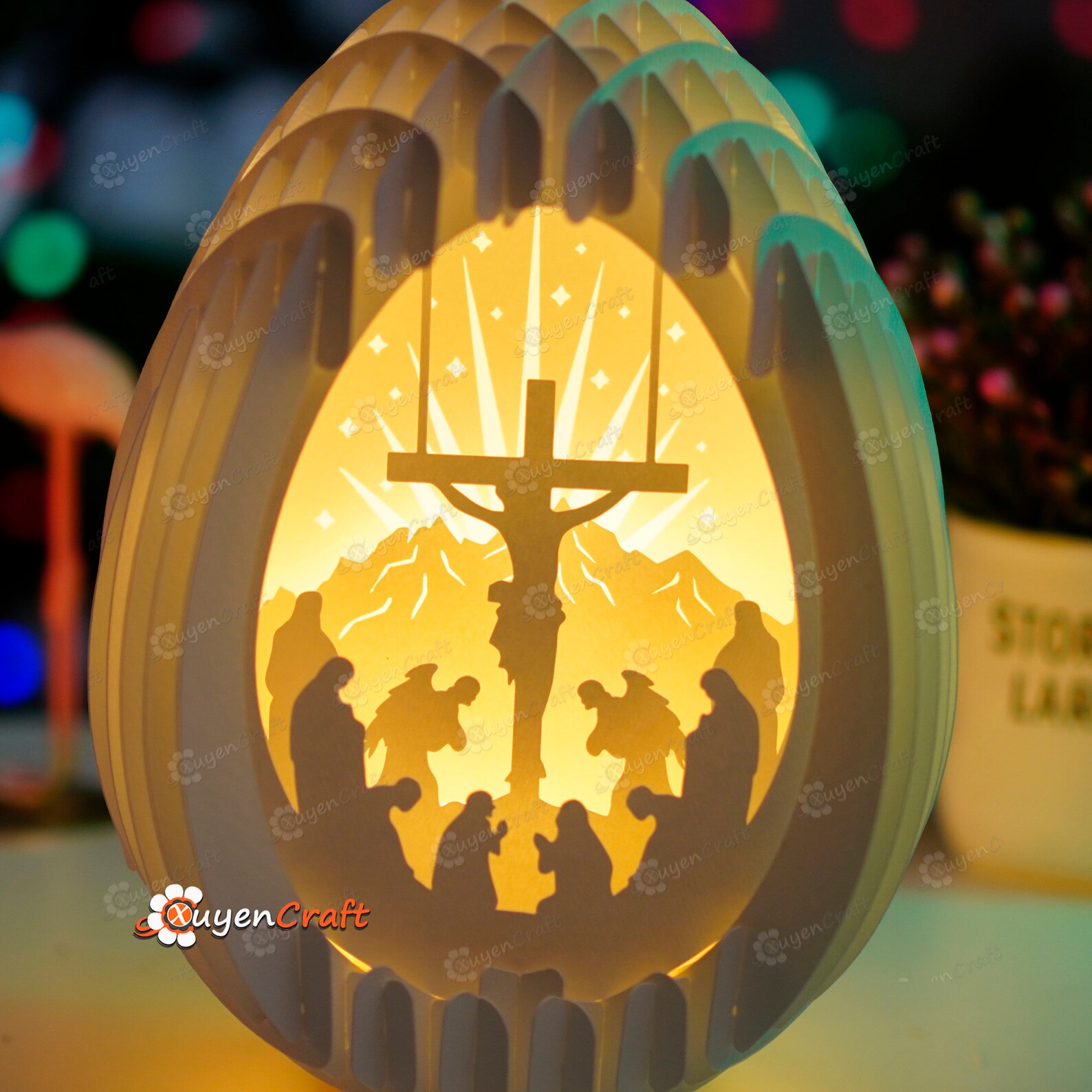 Pack 3 Jesus Risen, 3D Easter Egg PDF, SVG for Cricut Projects, Cameo4 ...