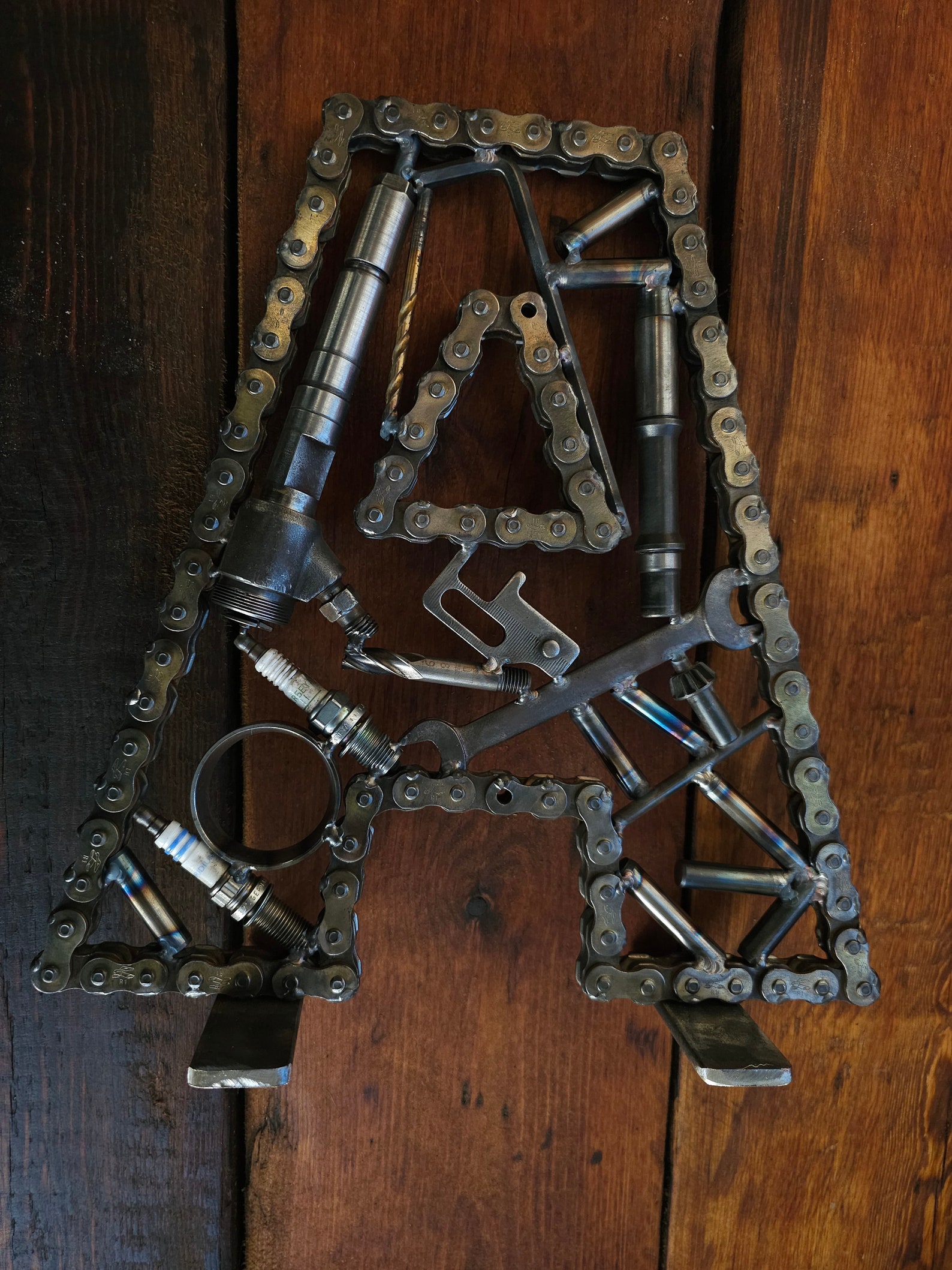 Metal Letters, Welded Custom Scrap Metal Letter Initals Decor, Welded ...