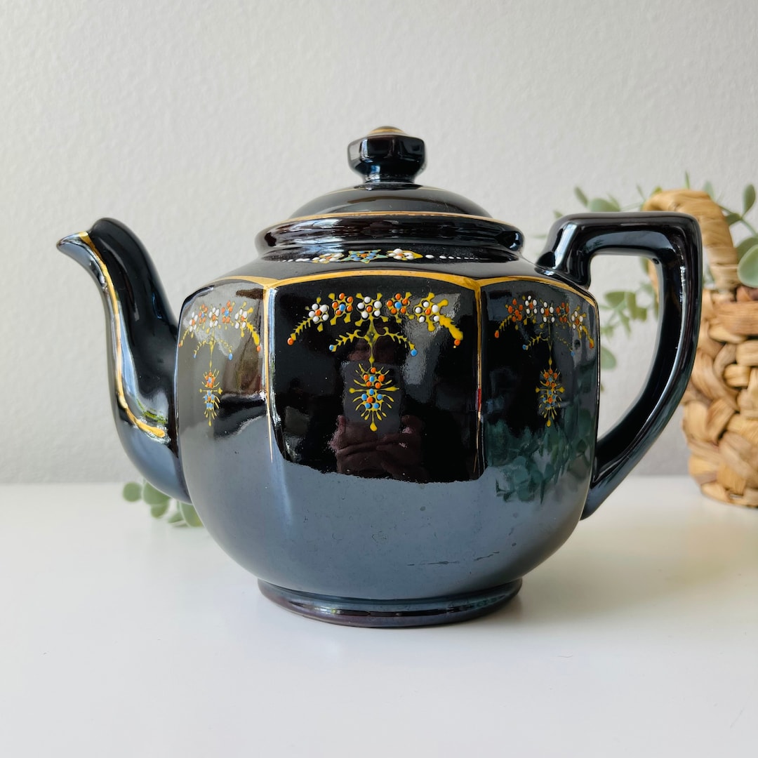 Vintage Moriage Redware Teapot Made in Japan - Etsy