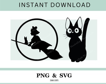 JIJI Kiki's Delivery Service - PNG SVG, Black Cat Digital Download ...