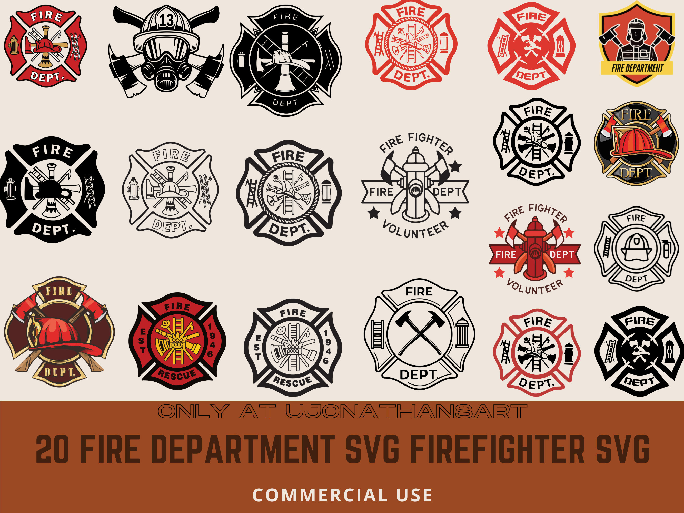 Cool Firefighter Logo