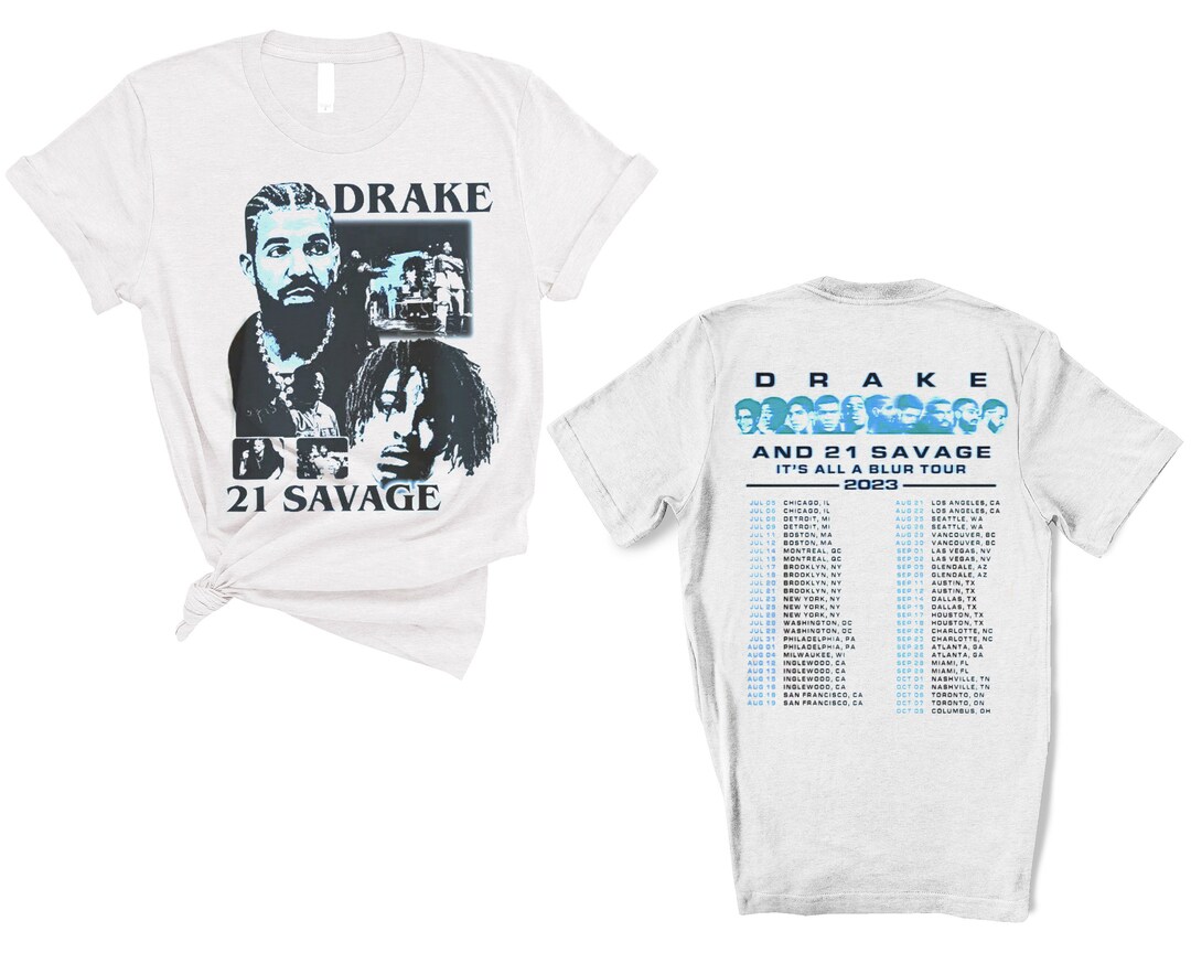 Vintage Drake & 21 Savage Tour T-shirt, Drake 21 Savage It's All A Blur ...