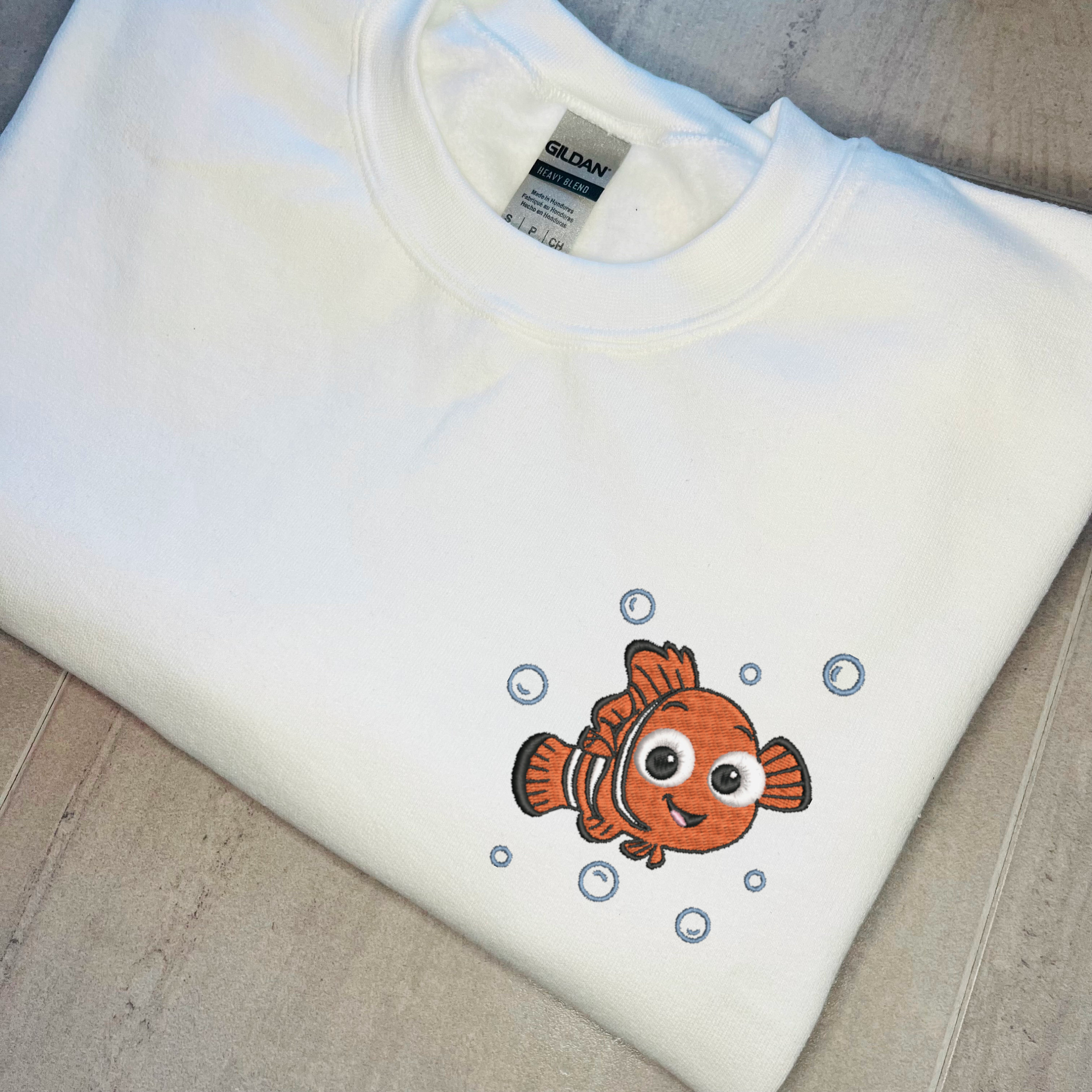 Nemo Embroidered T-shirt Finding Nemo Top Orange Fish Nemo Shirt Unisex ...