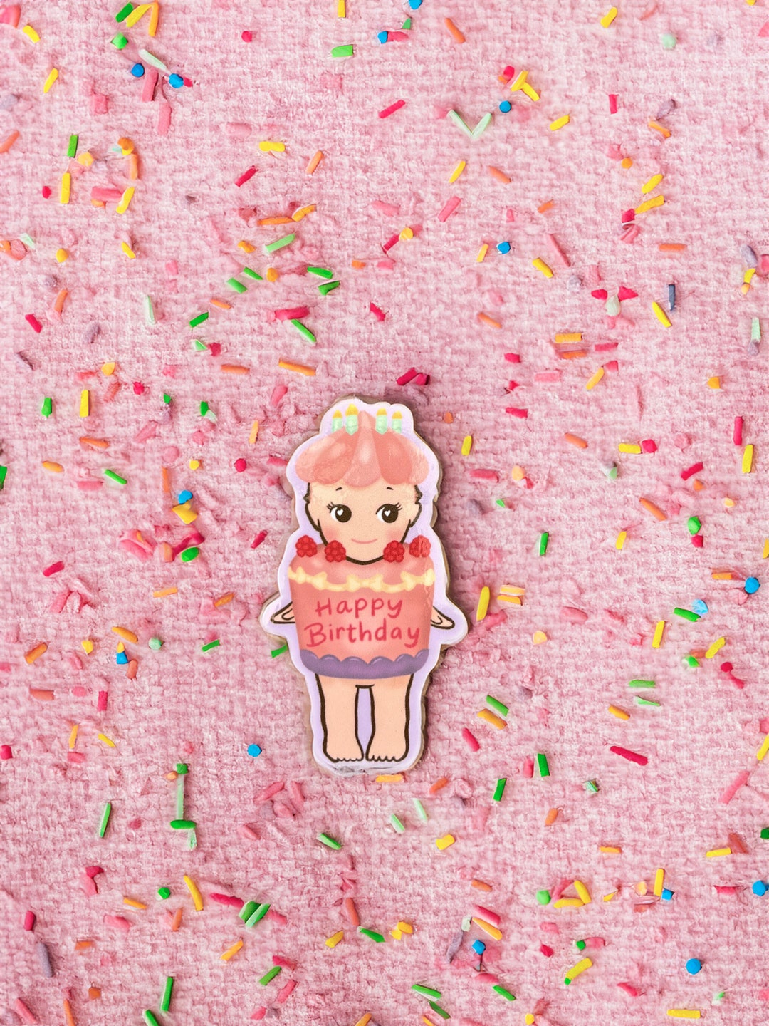 Kewpie Baby Birthday Cake Sticker | Cute Baby Birthday Sticker | Happy ...