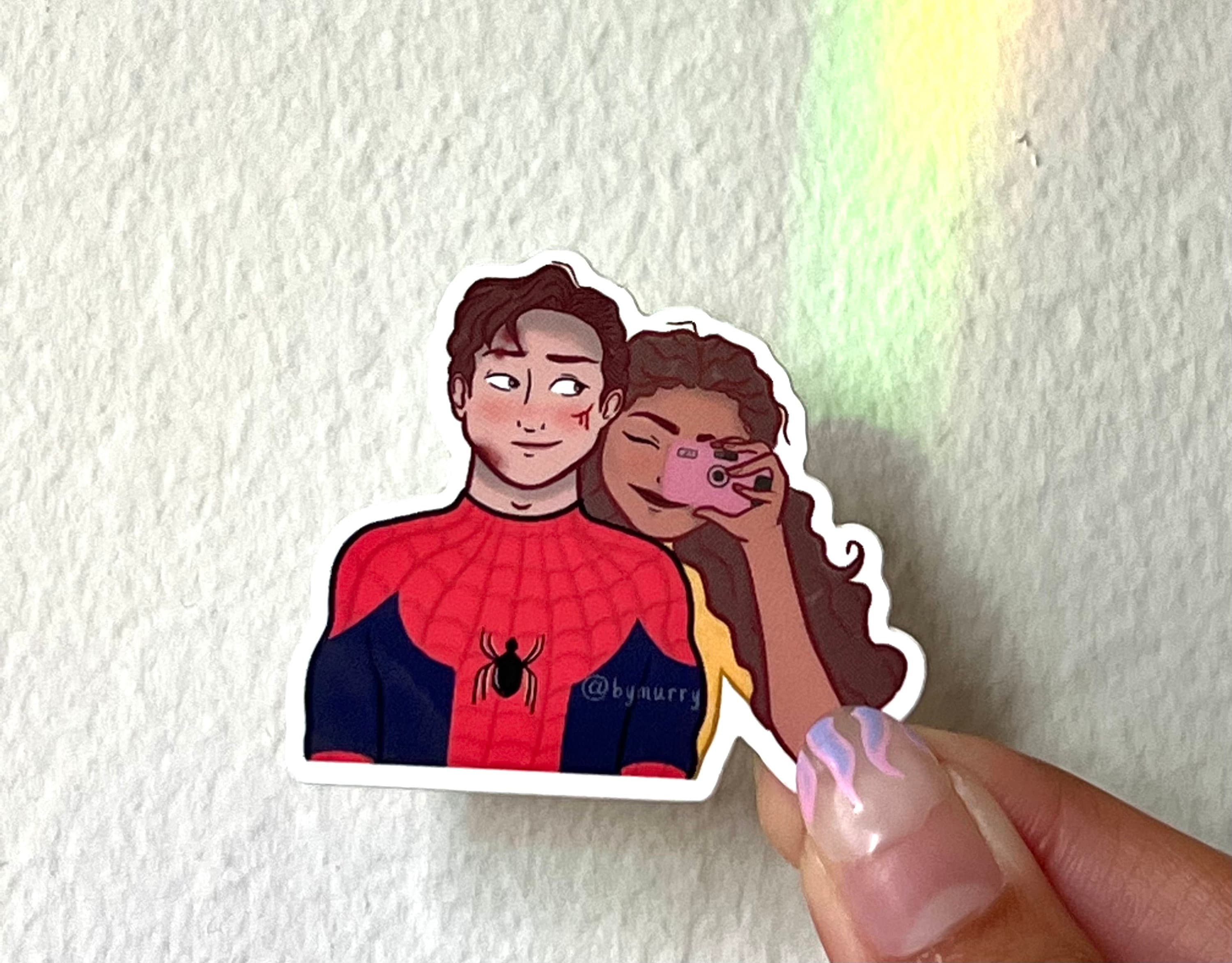 Spider-man and MJ Sticker / Tom Holland and Zendaya Selfie Sticker - Etsy