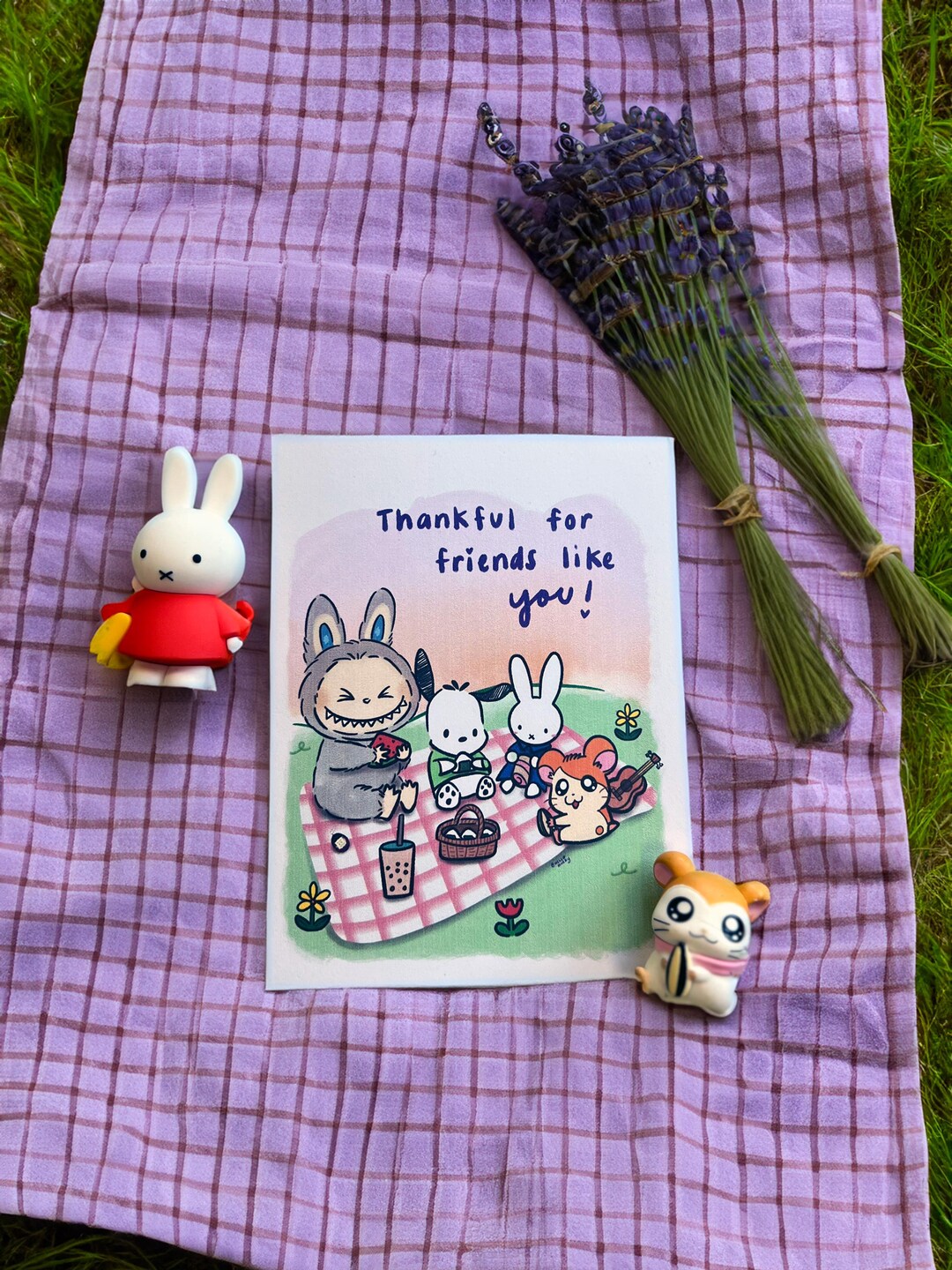 Trinket Thanksgiving Card Labubu Hamtoro Miffy Sanrio Greeting Card ...