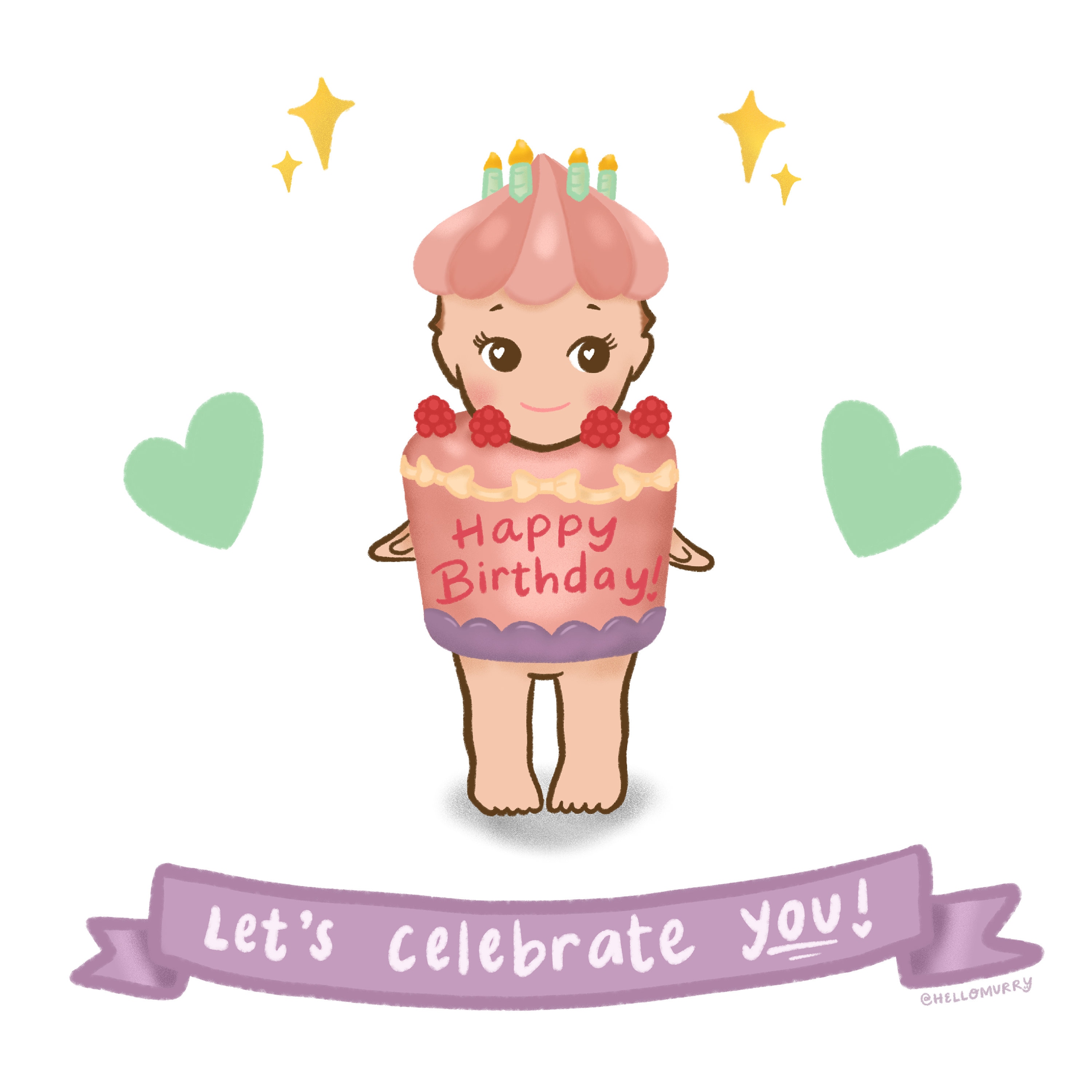 Sonny Angel Birthday Card | Birthday Cake Greeting Card | Sonny Angel ...