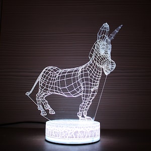 Donkey Shrek Donkey Costume Donkey Tail 3D Night Lamp Night Light ...