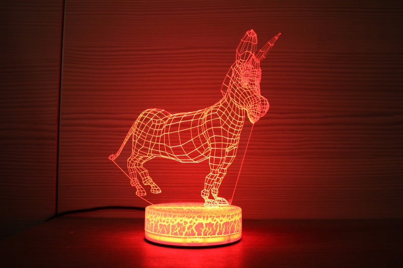 Donkey Shrek Donkey Costume Donkey Tail 3D Night Lamp Night Light ...