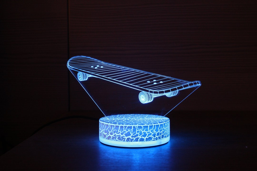 Skateboard Gift for Staters Skater Party Skater Shoes 3D Night Lamp 3D ...