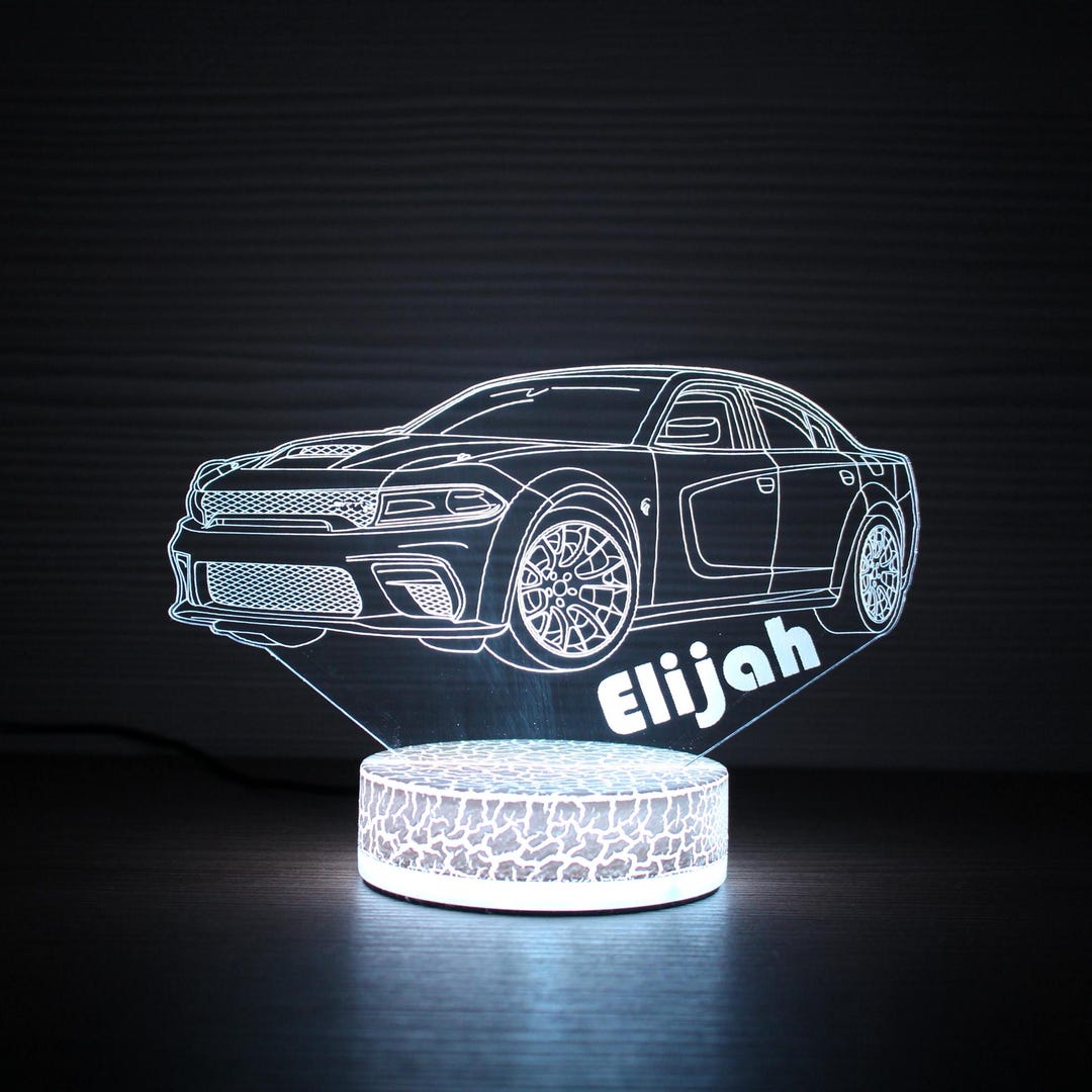 Dodge Charger 2018 Lamp Charger Light Dodge Gift 3D Night Lamp Night ...