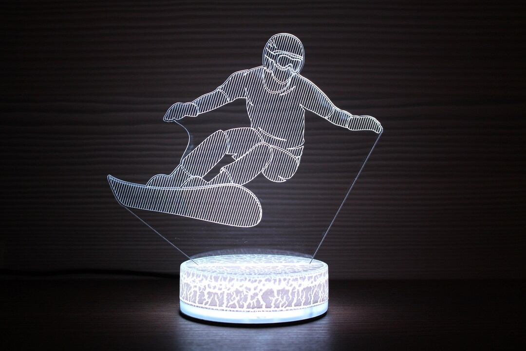 Snowboard Freeride Gifts Snowboard Fans 3D Night Lamp 3D Night Light ...