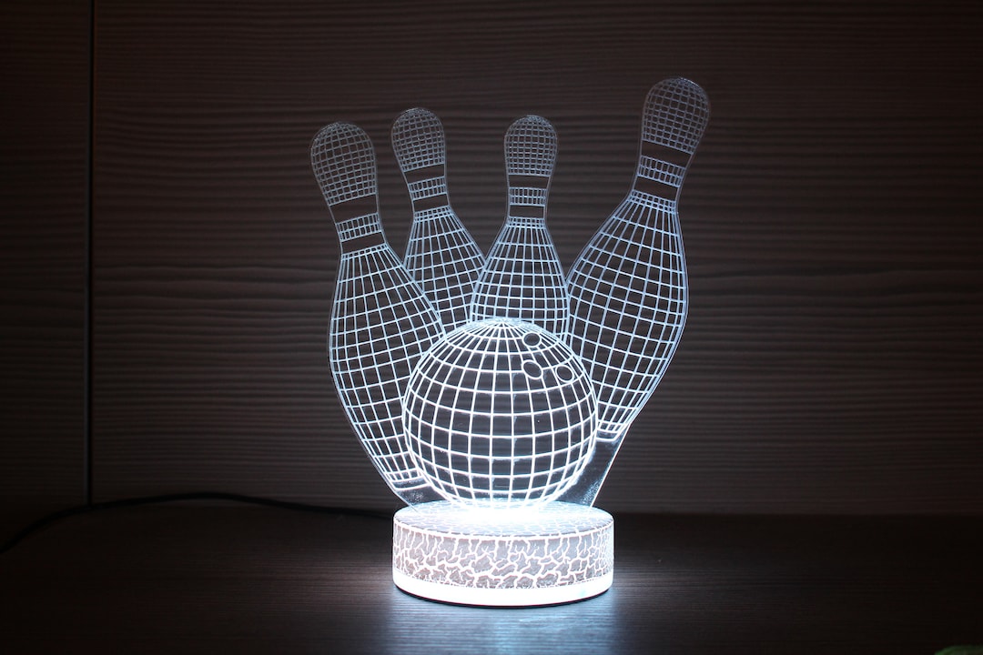 Bowling Gift Bowling Fans Gift 3D 3D Night Light Children Light Bowling ...