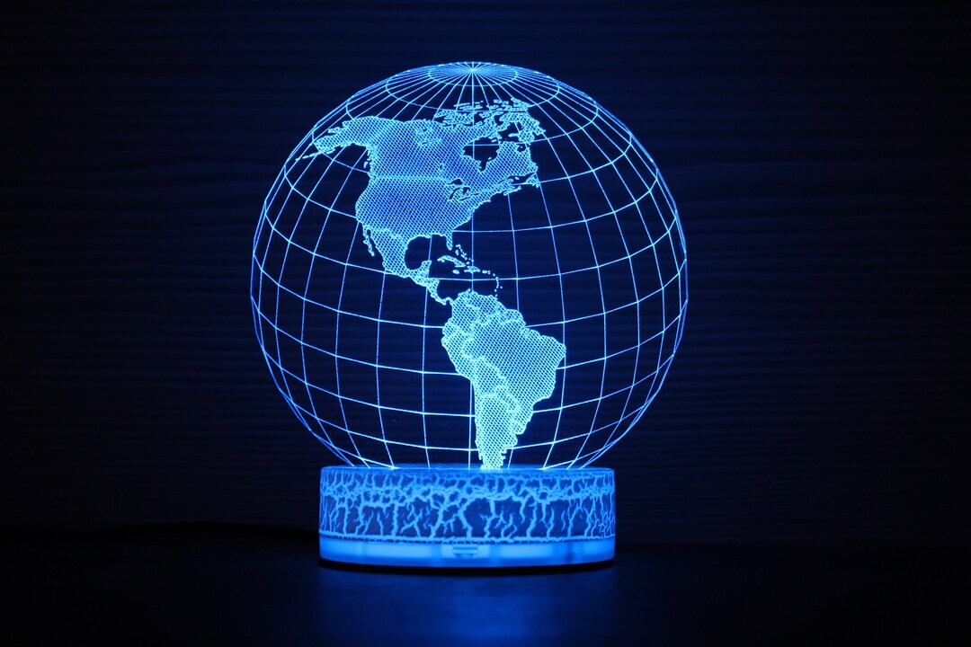 Globe 3D Night Lamp Earth 3D Night Light Children Light 3D Illusion LED Lamp Gift for Him Gift ...