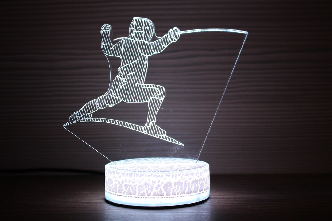 Fencing Mask Fencing Gifts Fencing Fans 3D Night Lamp Night Light ...