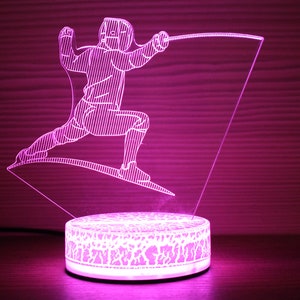 Fencing Mask Fencing Gifts Fencing Fans 3D Night Lamp Night Light ...