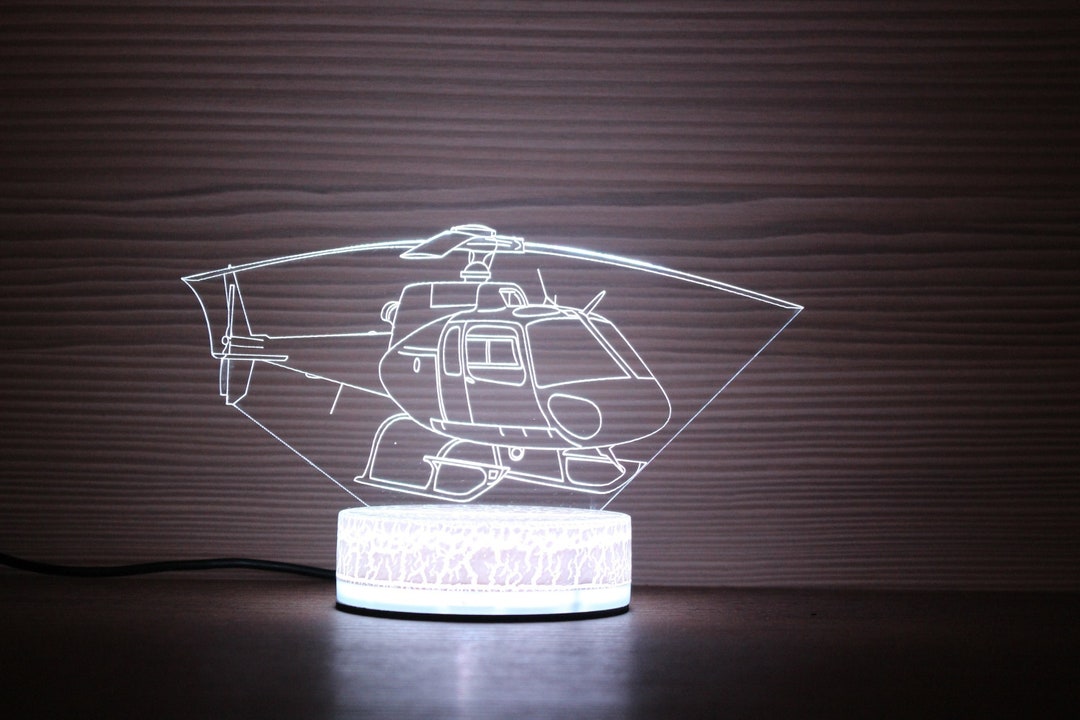 Eurocopter AS350 3D Night Lamp Helicopter 3D Night Light Children Light ...
