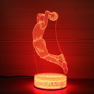 Lebron James Basketball Dunk Gifts Basketball Decor 3D Night Lamp Night ...
