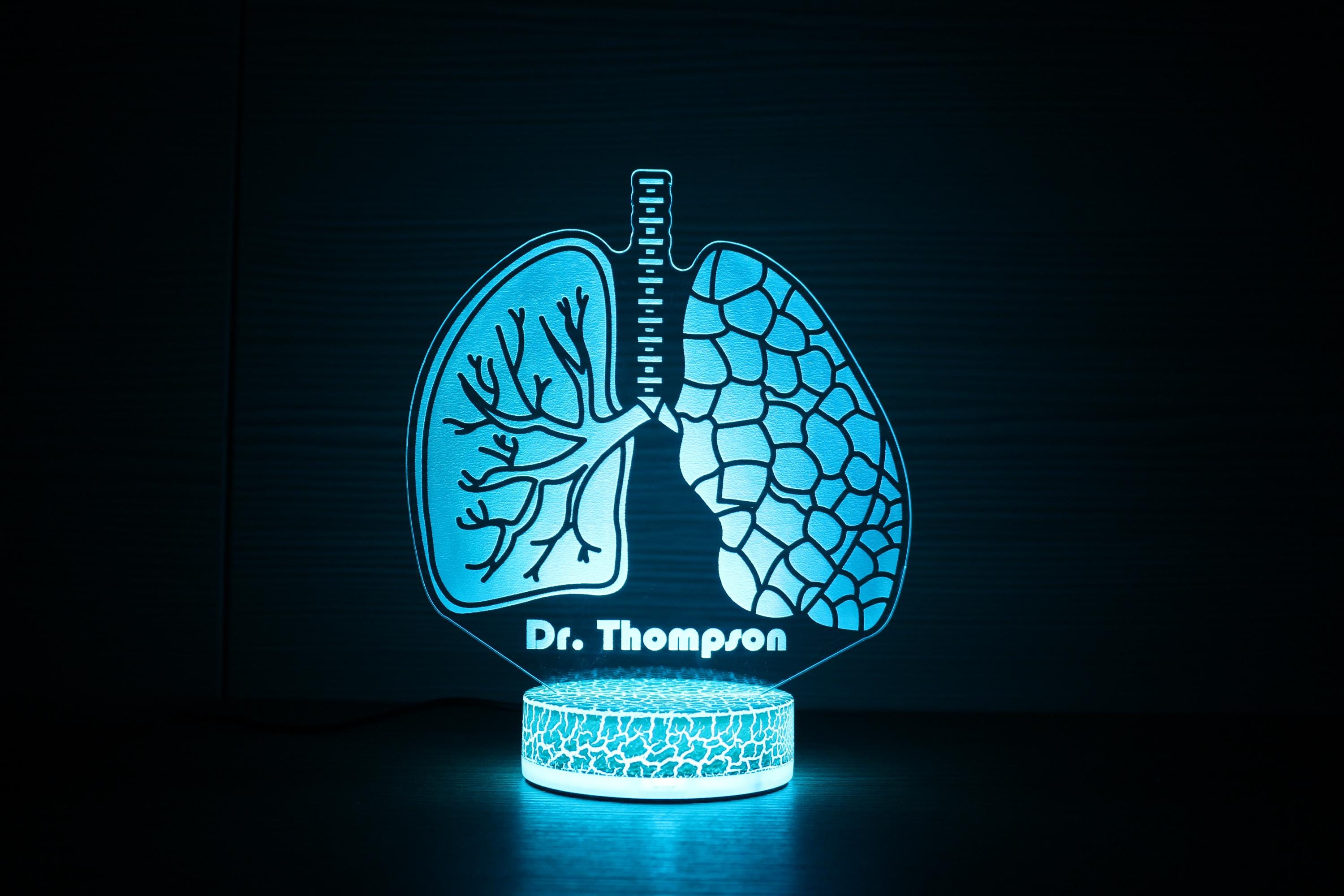 Lungs Led Light Pulmonologist Gift Doctor Gifts Led Lamp 3D Night Lamp ...