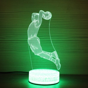 Lebron James Basketball Dunk Gifts Basketball Decor 3D Night Lamp Night ...
