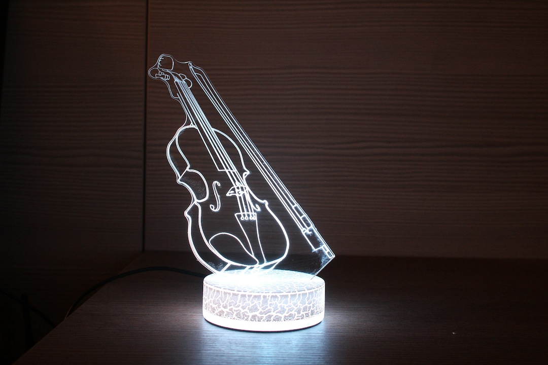 Violin Gifts Violin Led Lamp Mini Violin Electric Violin Led 3D Night ...