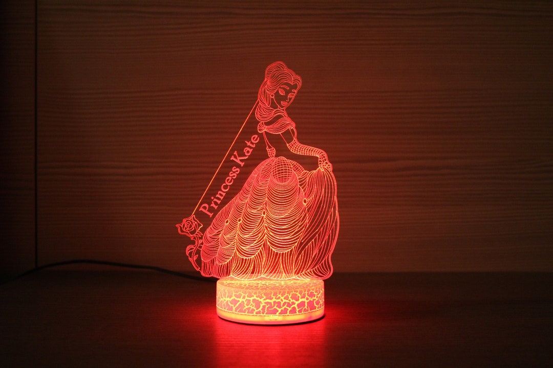 Princess Personilized Princess Led Lamp Princess Light 3D Night Lamp 3D ...