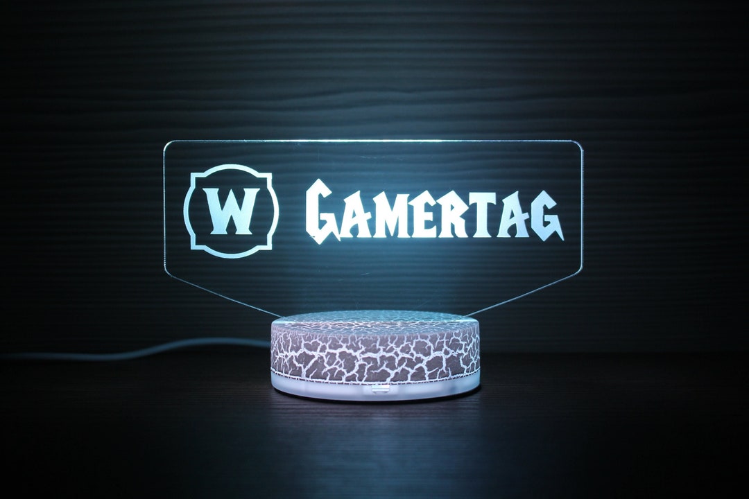 Custom Gamertag World of Warcraft Inspired WOW Custom Led Lamp Led ...