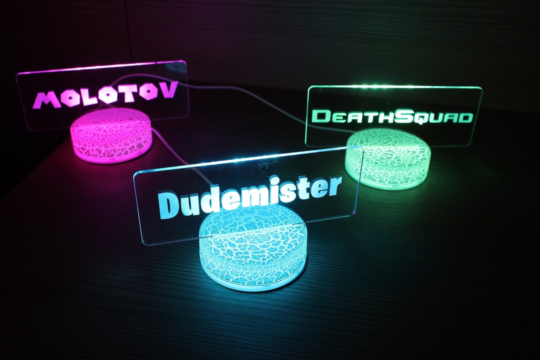Gamertag Twitch Streaming Personalized Night Light, Gamer Tag Name Sign ...