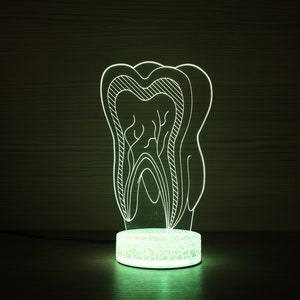 Tooth Dentist Gift 3D Tooth Light Tooth Lamp Gift for Dentist Led Lamp ...