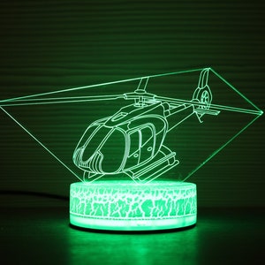 Eurocopter AS350 Pilot Gifts Decal 3D Night Lamp Helicopter 3D Night ...