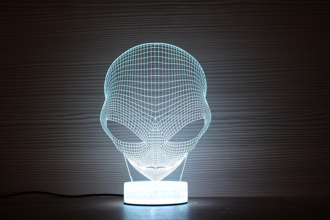 Alien Head Alien Gift 3D Night Lamp 3D Night Light Children Light Alien ...