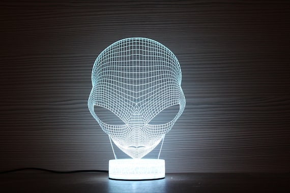 Alien Head Alien Gift 3D Night Lamp 3D Night Light Children - Etsy