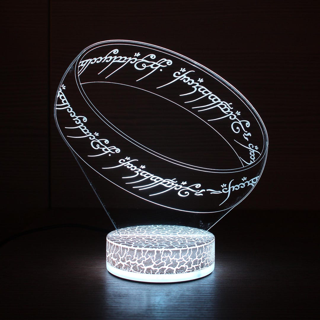 LOTR Light Lord of the Ring Gift LOTR Fans Bedside Lamp Hobbit 3D Night ...