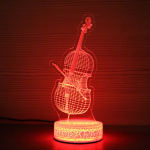 Cello Lamp Cello Gifts Cello Wall Art 3D Night Lamp Cello 3D Night ...