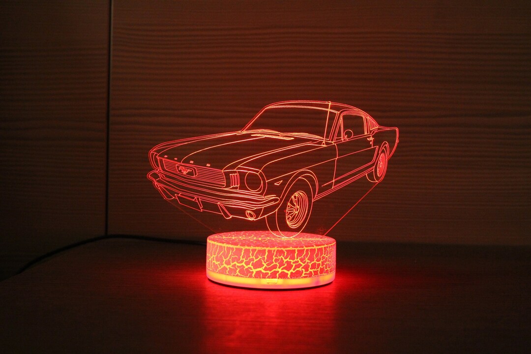 Ford Mustang 1966 Fast Back Muscle Car 3D Night Lamp Mustang 3D Night ...