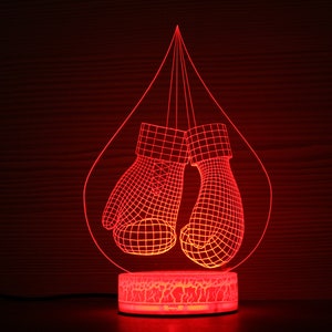 Boxing Gloves Boxing Gift 3D Night Lamp 3D Night Light Children Light ...