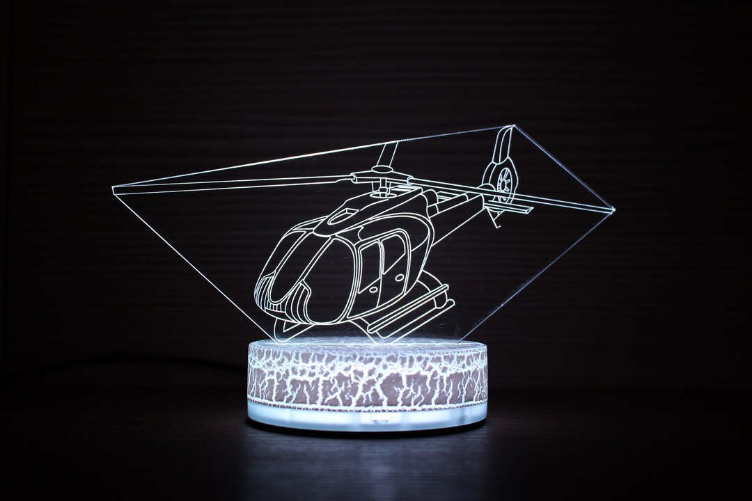 Eurocopter AS350 Pilot Gifts Decal 3D Night Lamp Helicopter 3D Night ...