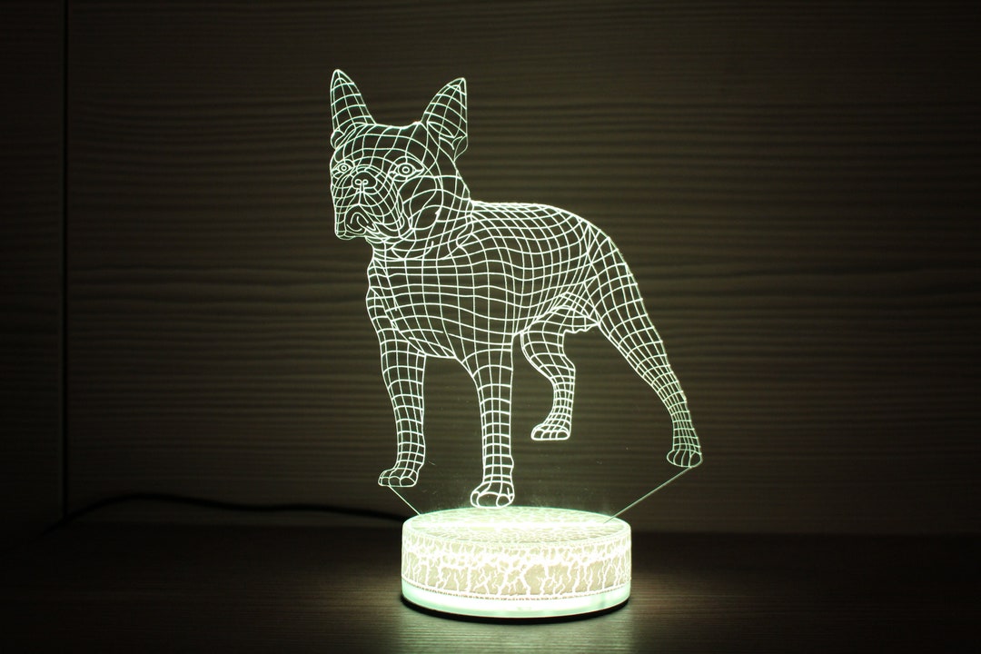 Boston Terrier Dog Gift Gift Pet 3D Night Light Home Decor 3D Illusion ...