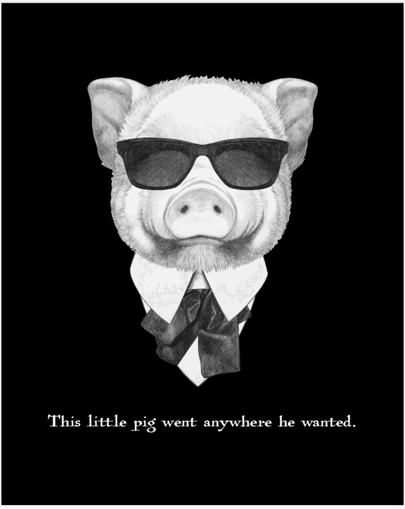 Fancy Pig Sign| Wooden Pig Wall Art| Custom Cutout| Printed Pig Design ...