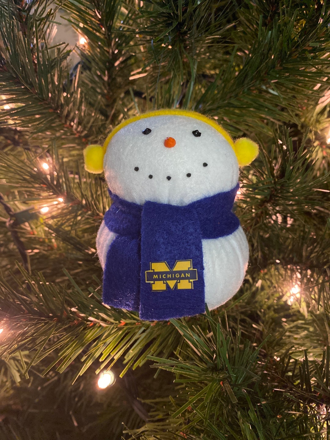University of Michigan Wolverines Sportfan Snowman Ornament - Etsy