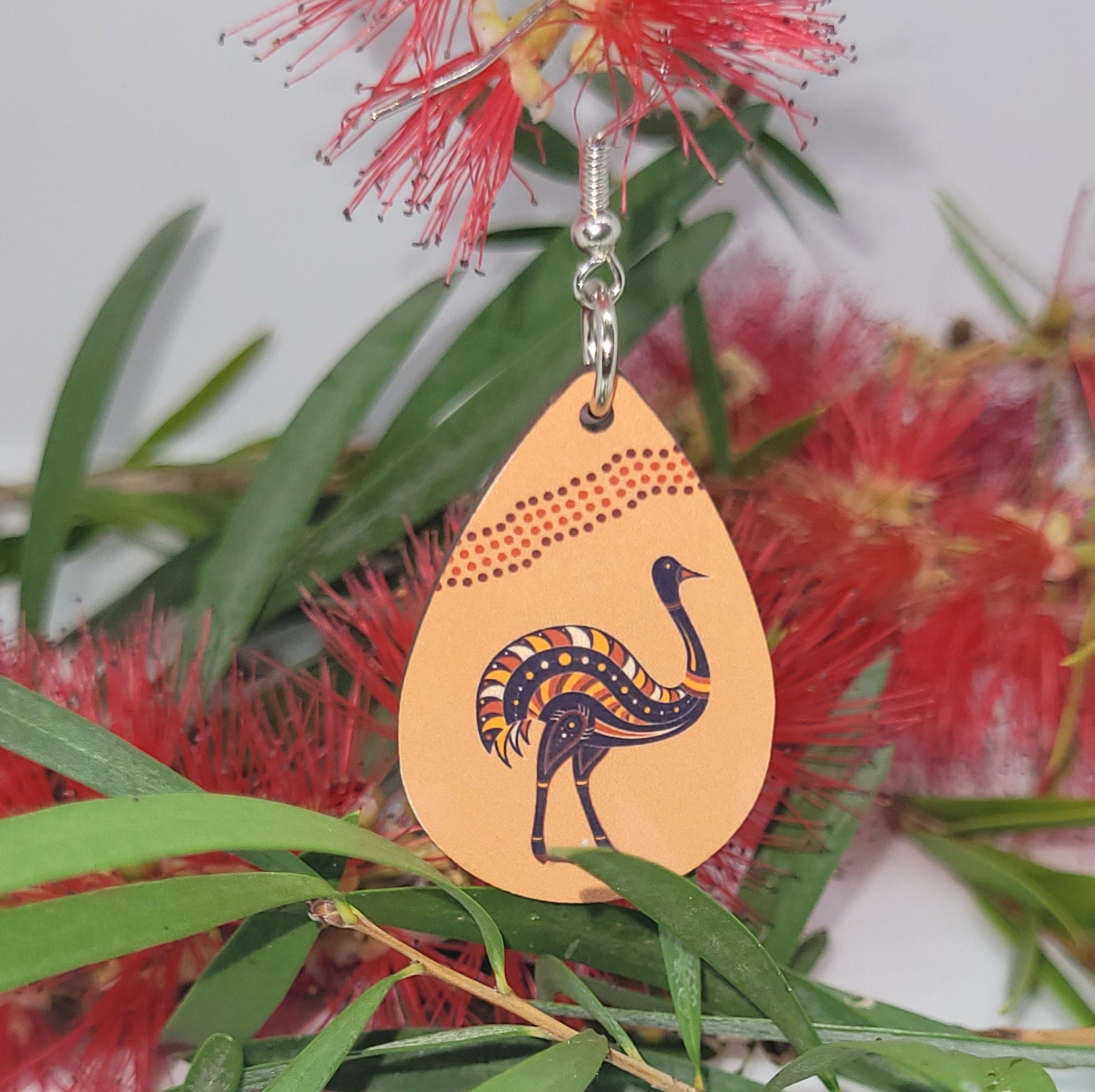 Beautiful Indigenous Australian Emu Design on Tear Drop Double-sided ...