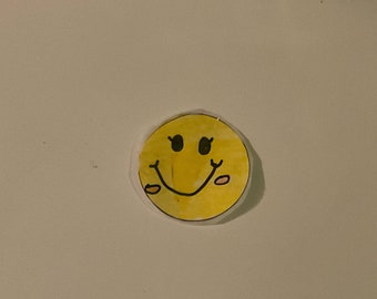 Neutral Smiley Face Sticker - Etsy